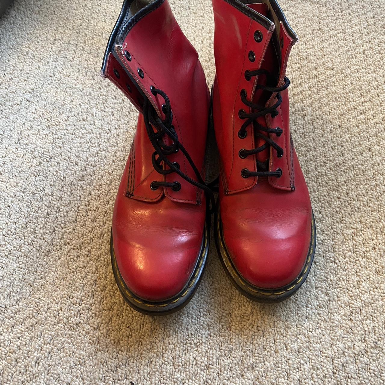classic patent doc marten boots. very well loved and... - Depop
