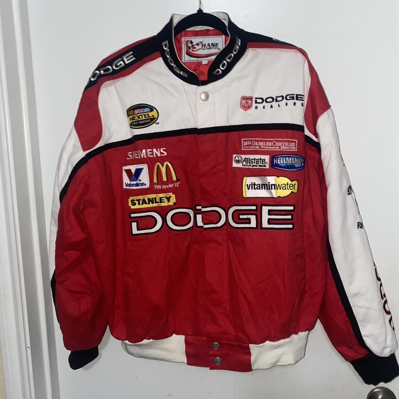NASCAR Men's Red and White Jacket | Depop