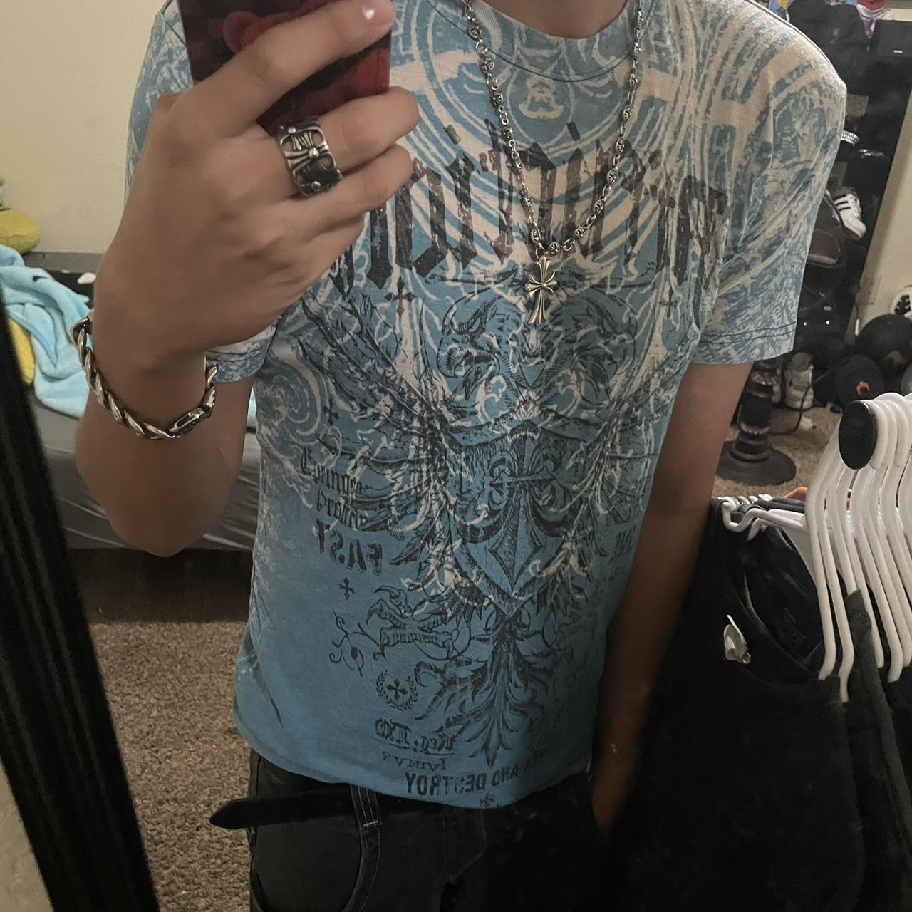 Vintage super rare affliction shirt with a really... - Depop