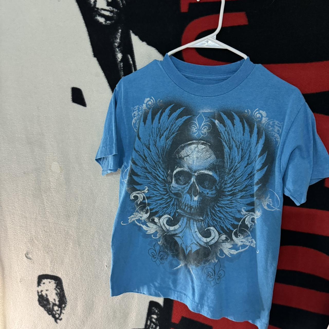 Y2k Vintage shirt with a really cool design like... - Depop