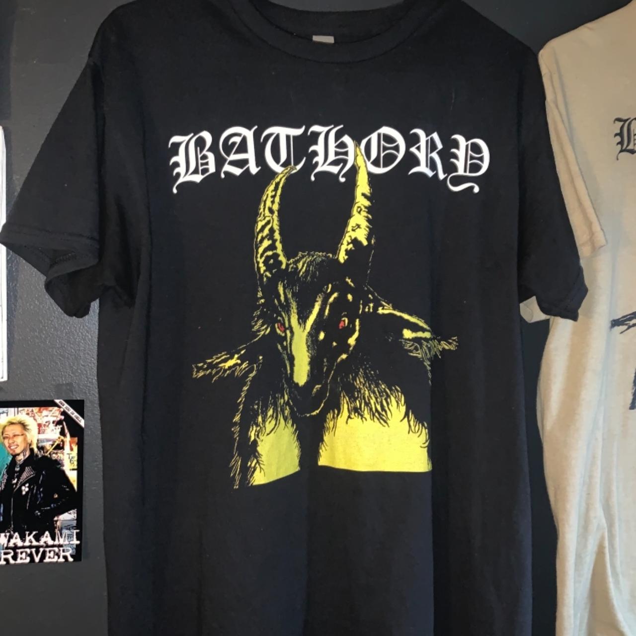 Bathory yellow goat tee uk82, gbh, discharge,... - Depop