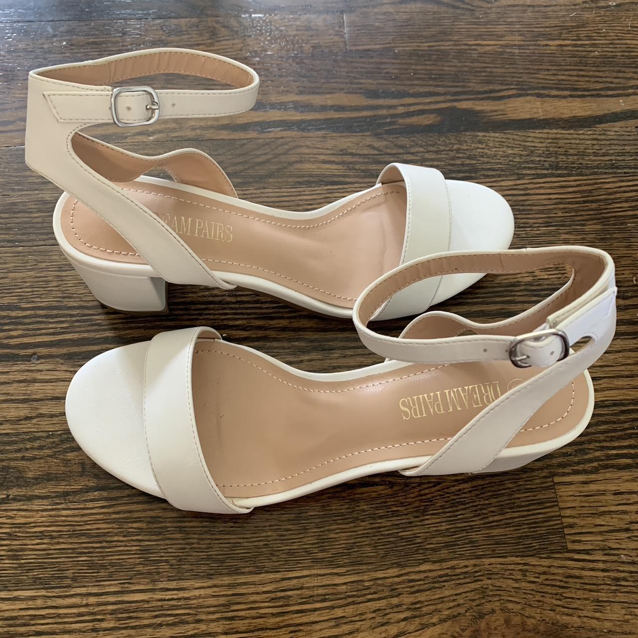 New White short block heels with rounded toe -brand... - Depop