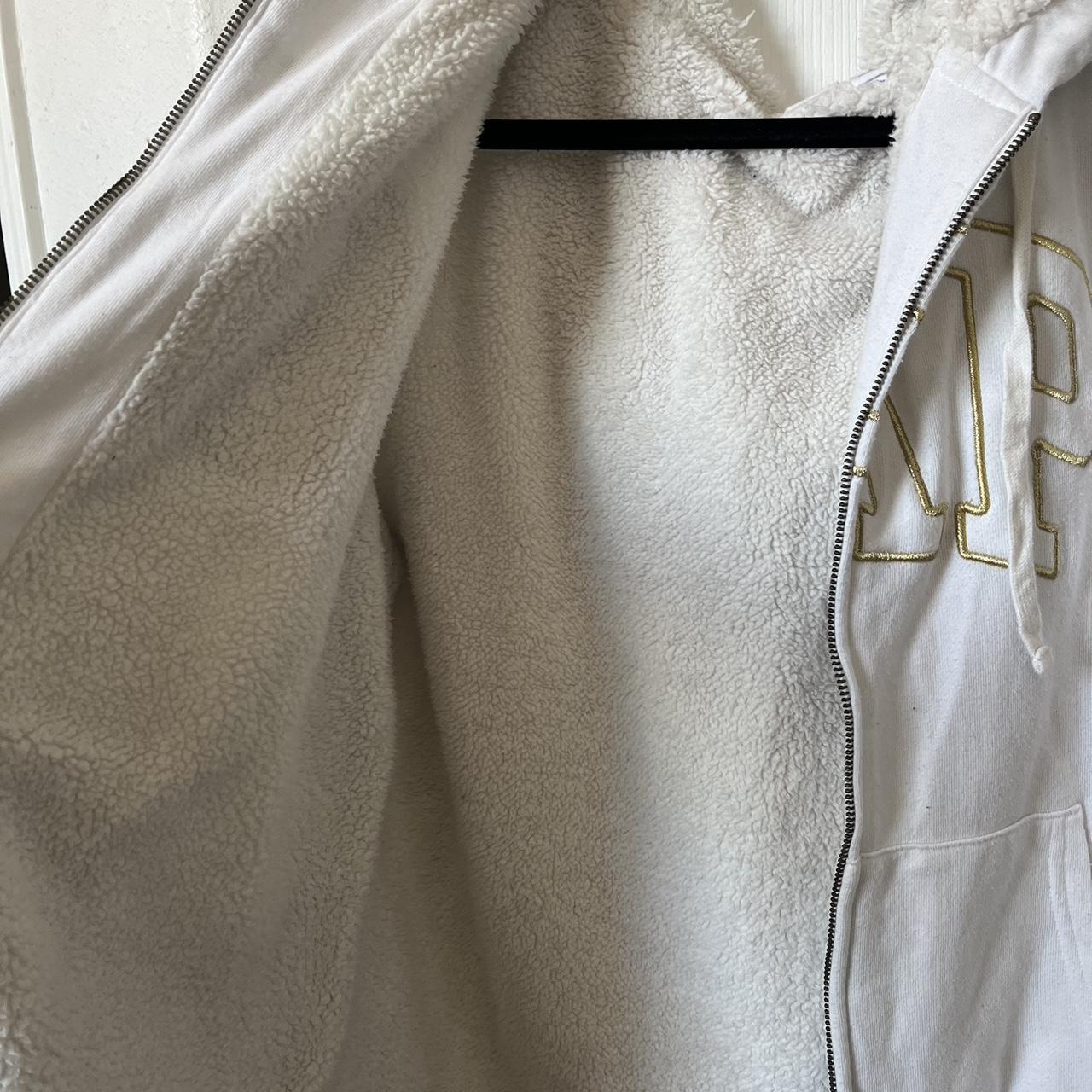 Gap Women's Gold and White Jacket | Depop