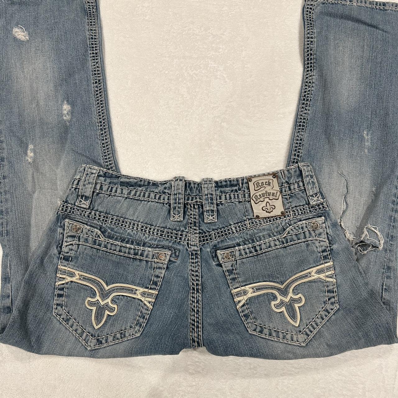 rock revival baggy jeans - Depop