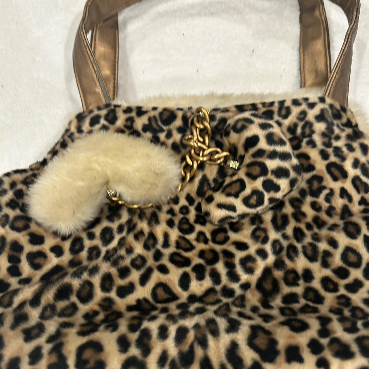 cheetah print bag with keychains - Depop
