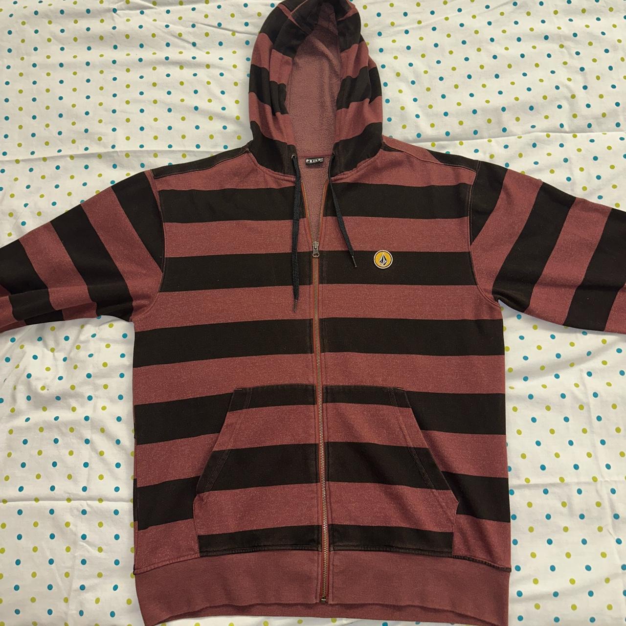 ~volcom mens striped zip up hoodie~ No known signs... - Depop