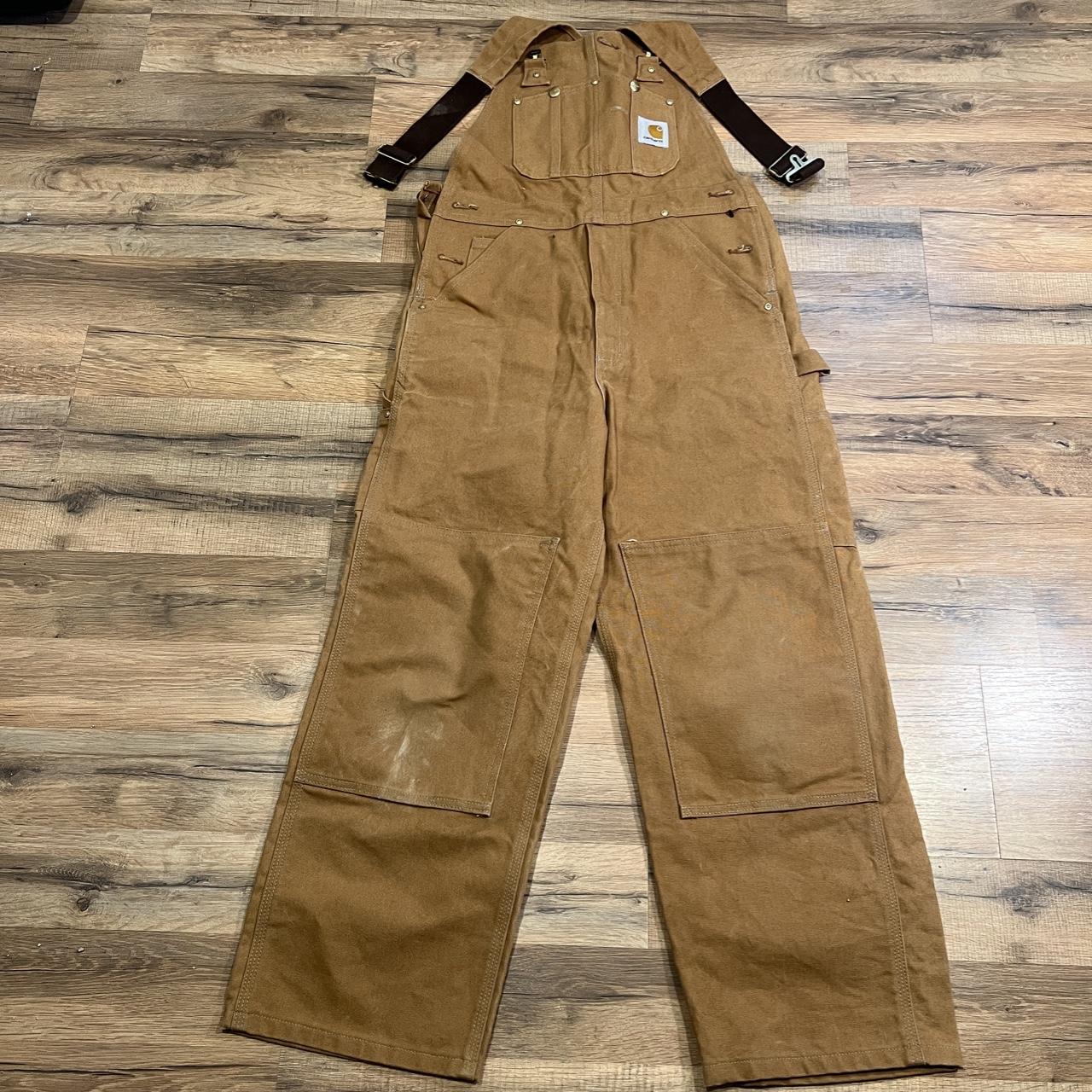 Carhartt tan overalls. No major flaws! Size 28/28 - Depop