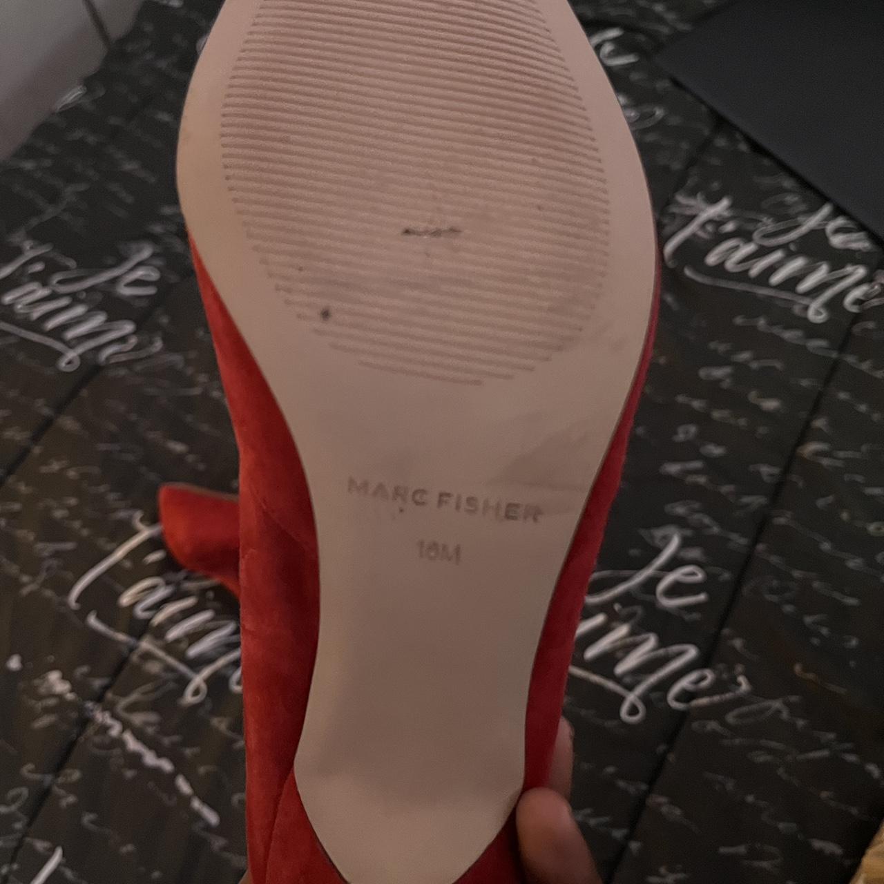 Red Marc Fisher heels. Not high, easy to walk in... - Depop