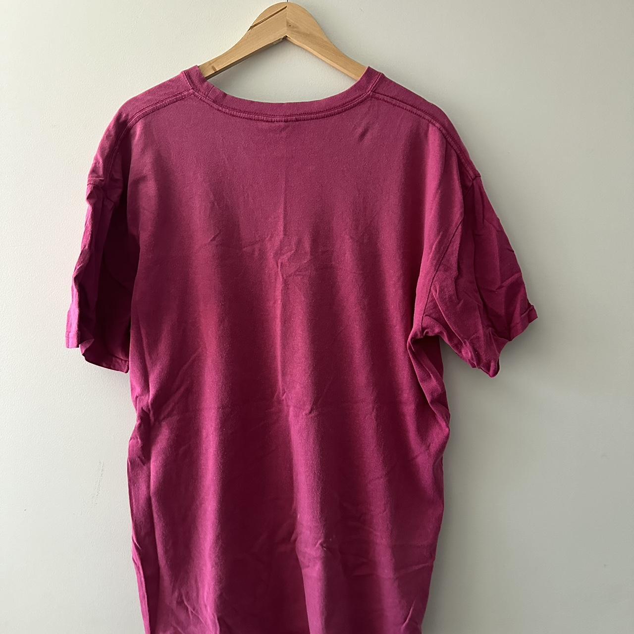 stussy pink/purple t shirt Large, fits well - Depop