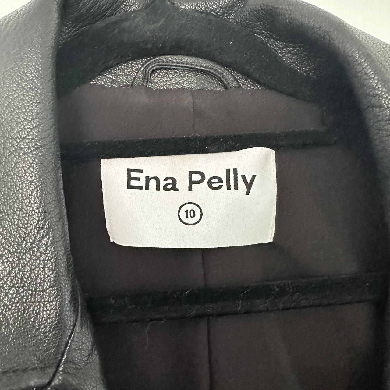 Ena Pelly Essential Biker Leather Jacket Size 10... - Depop