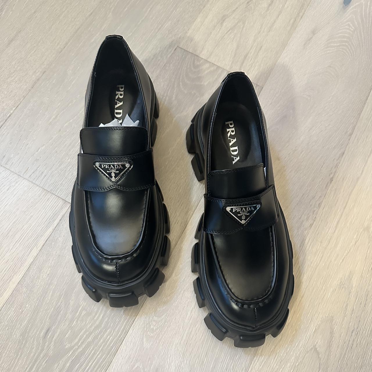 Chunky Prada Monolith Patent Leather Loafers -... | Depop