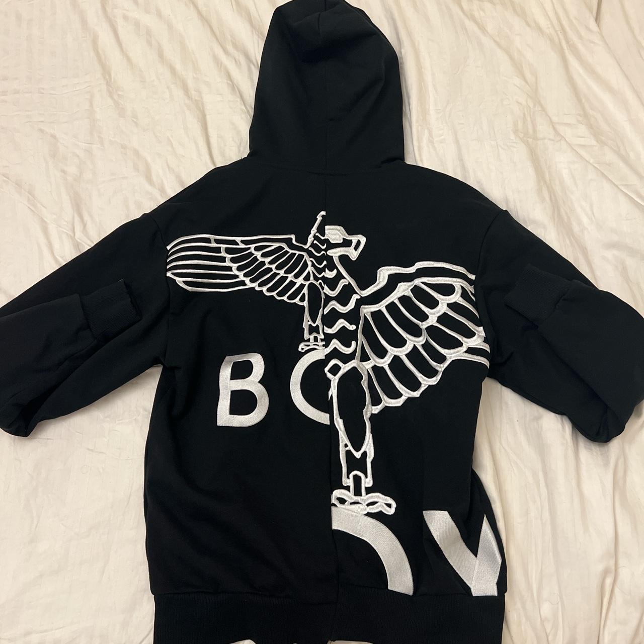 Boy eagle typo embroidery hoodie- black Open to offers! - Depop