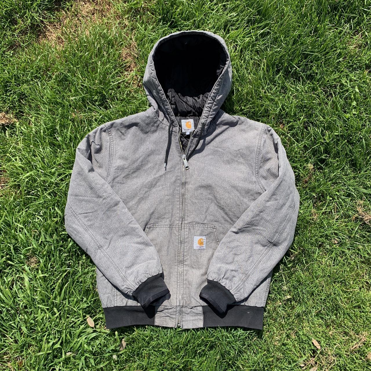 Carhartt Men's Grey and Black Jacket | Depop