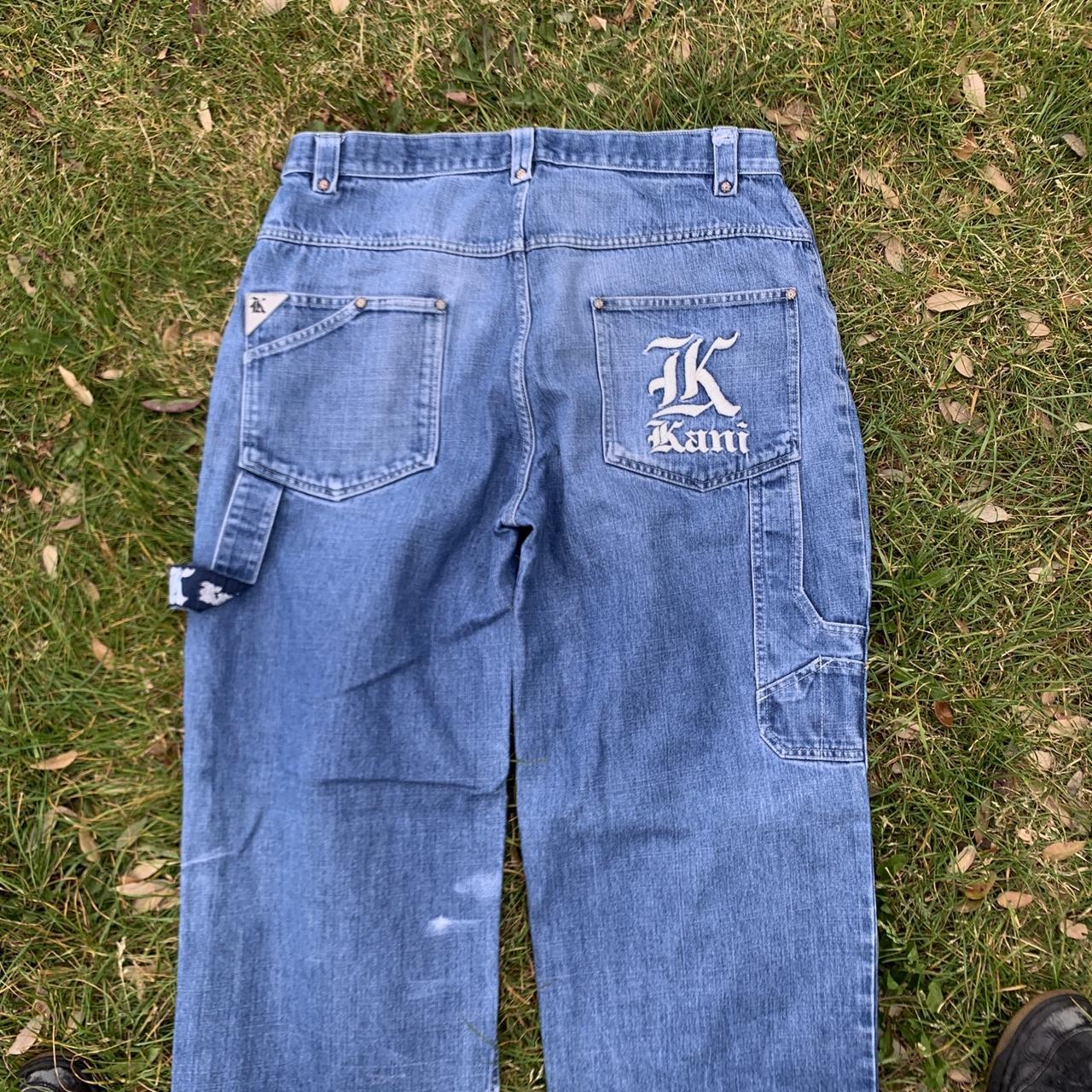 Karl Kani Men's Blue and White Jeans | Depop