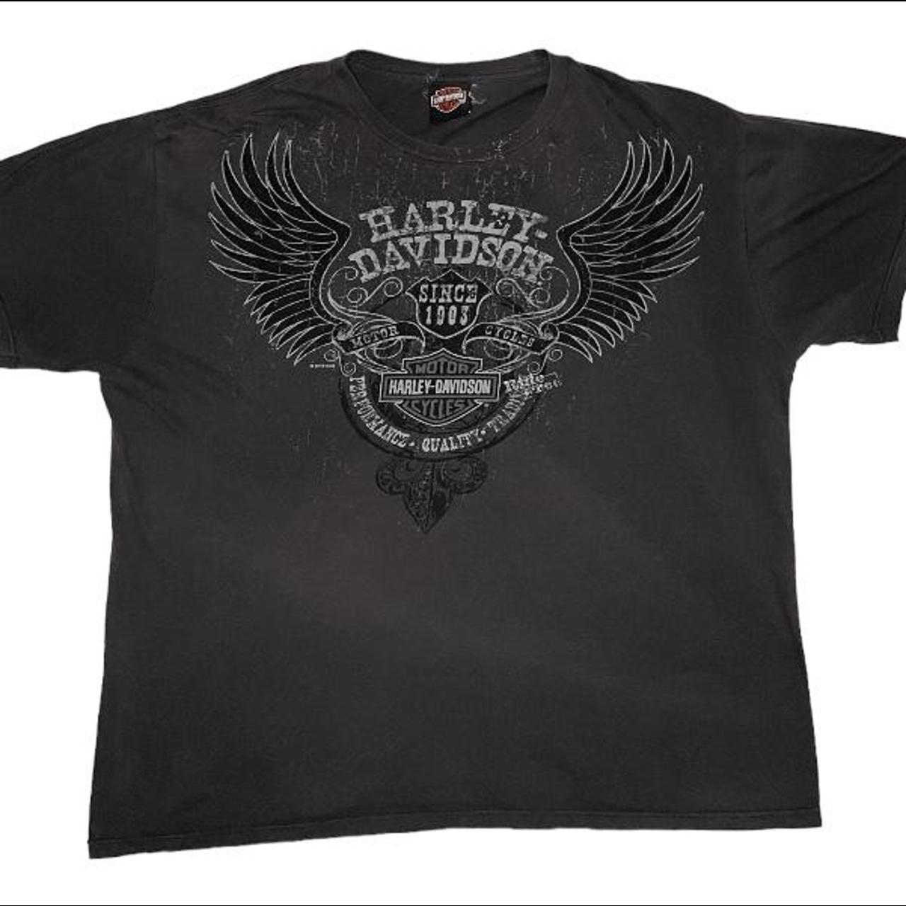 harley davidson gothic y2k affliction style t... - Depop