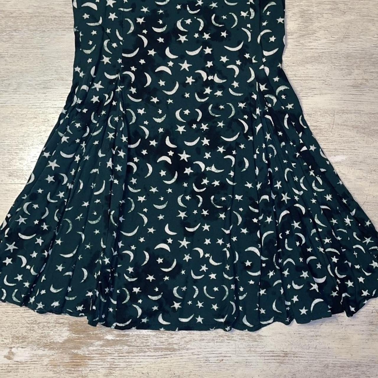 Vintage Y2K Moon and Stars Green Skater Style... - Depop