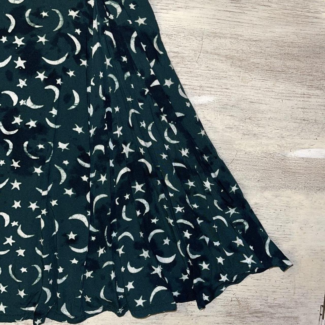 Vintage Y2K Moon and Stars Green Skater Style... - Depop