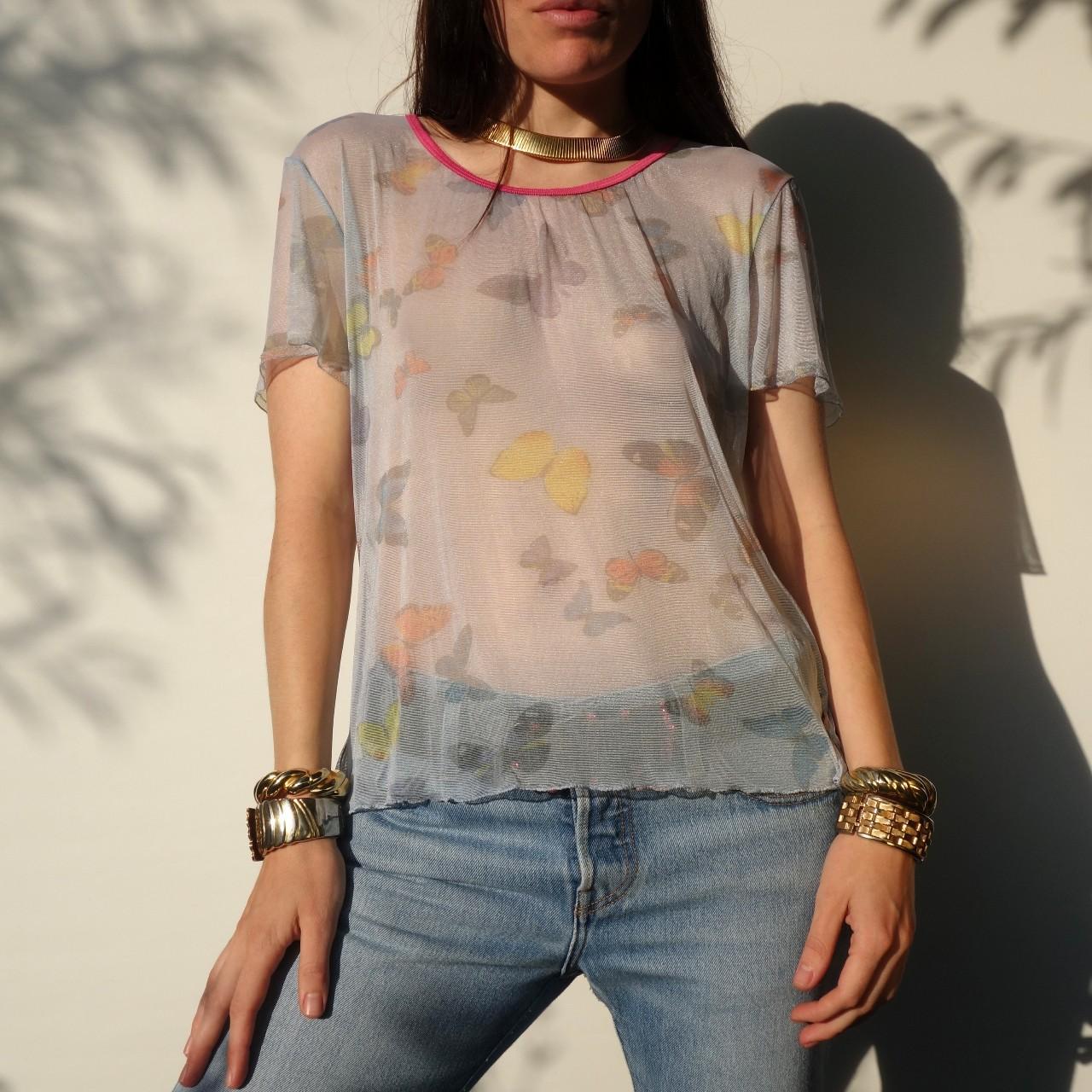 D&G rare butterfly 🦋 print micro mesh top by Dolce... - Depop