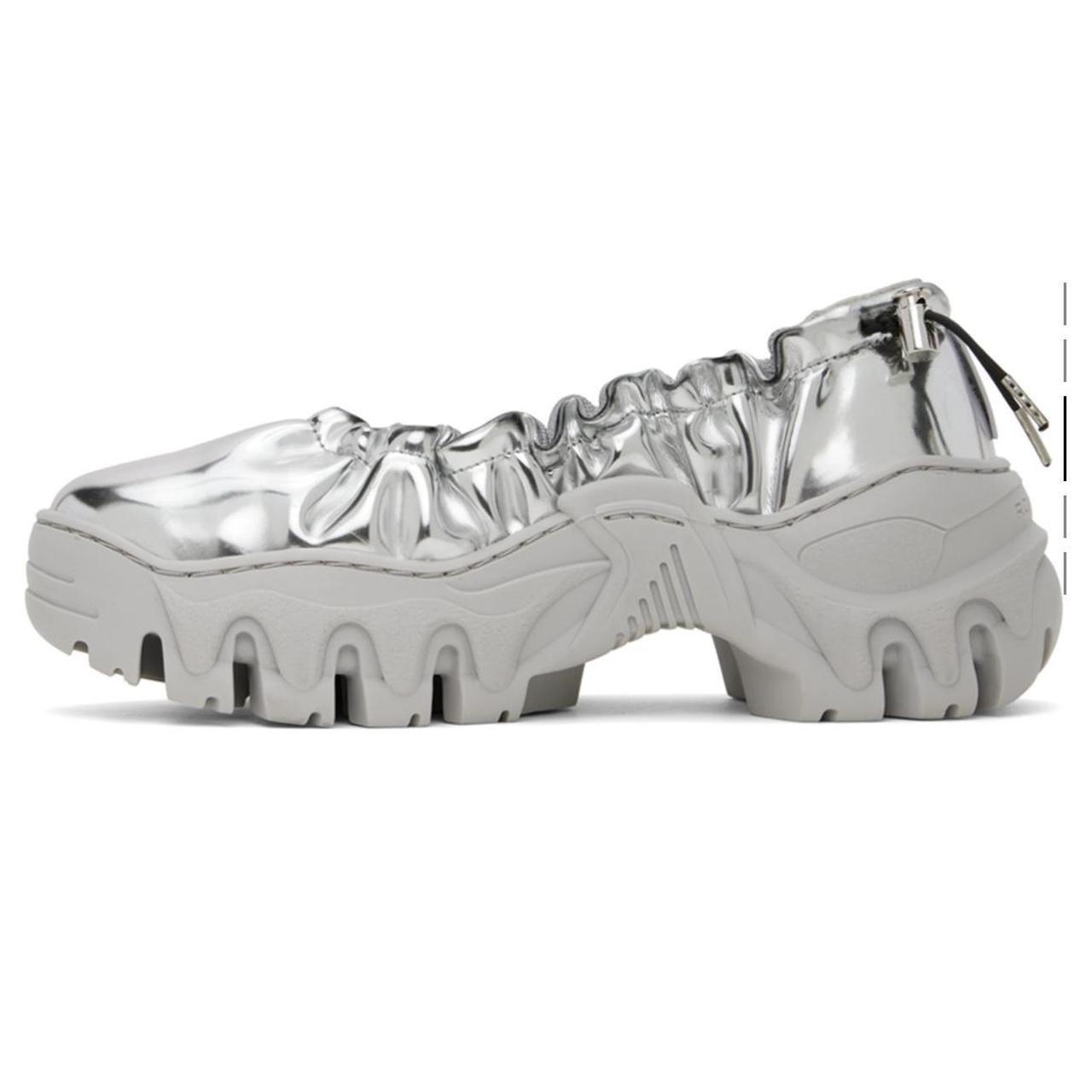 Silver metallic platform ballerina sneakers by the... - Depop