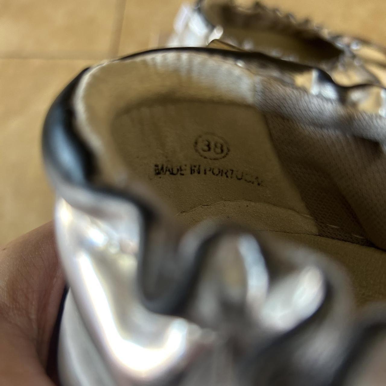 Silver metallic platform ballerina sneakers by the... - Depop