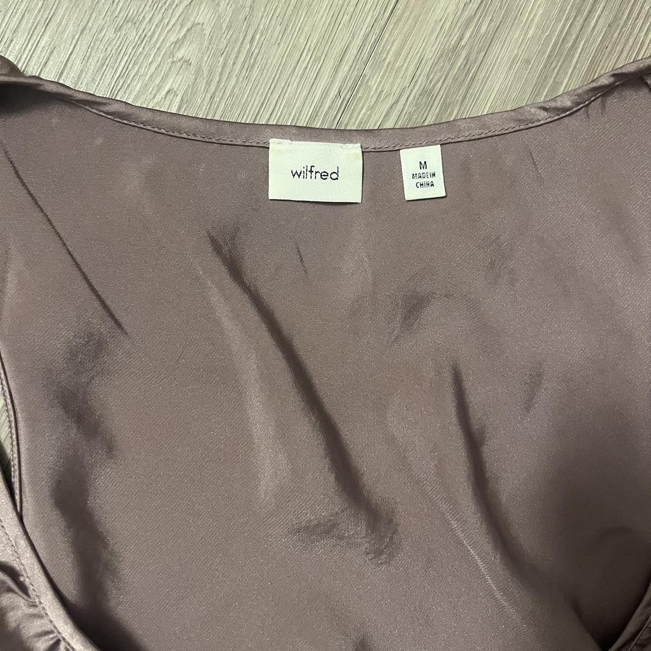 Aritzia satin lilac purple tonka tie top. Wilfred... - Depop