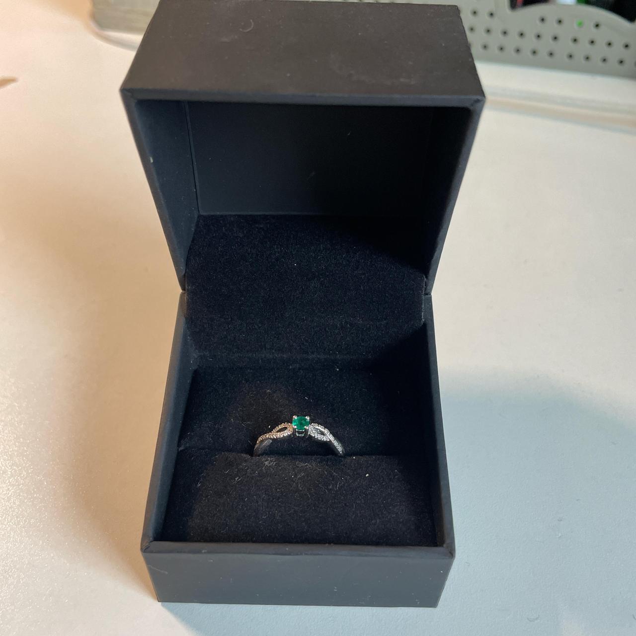 Emerald and Diamond promise ring, size 7 #promise... - Depop