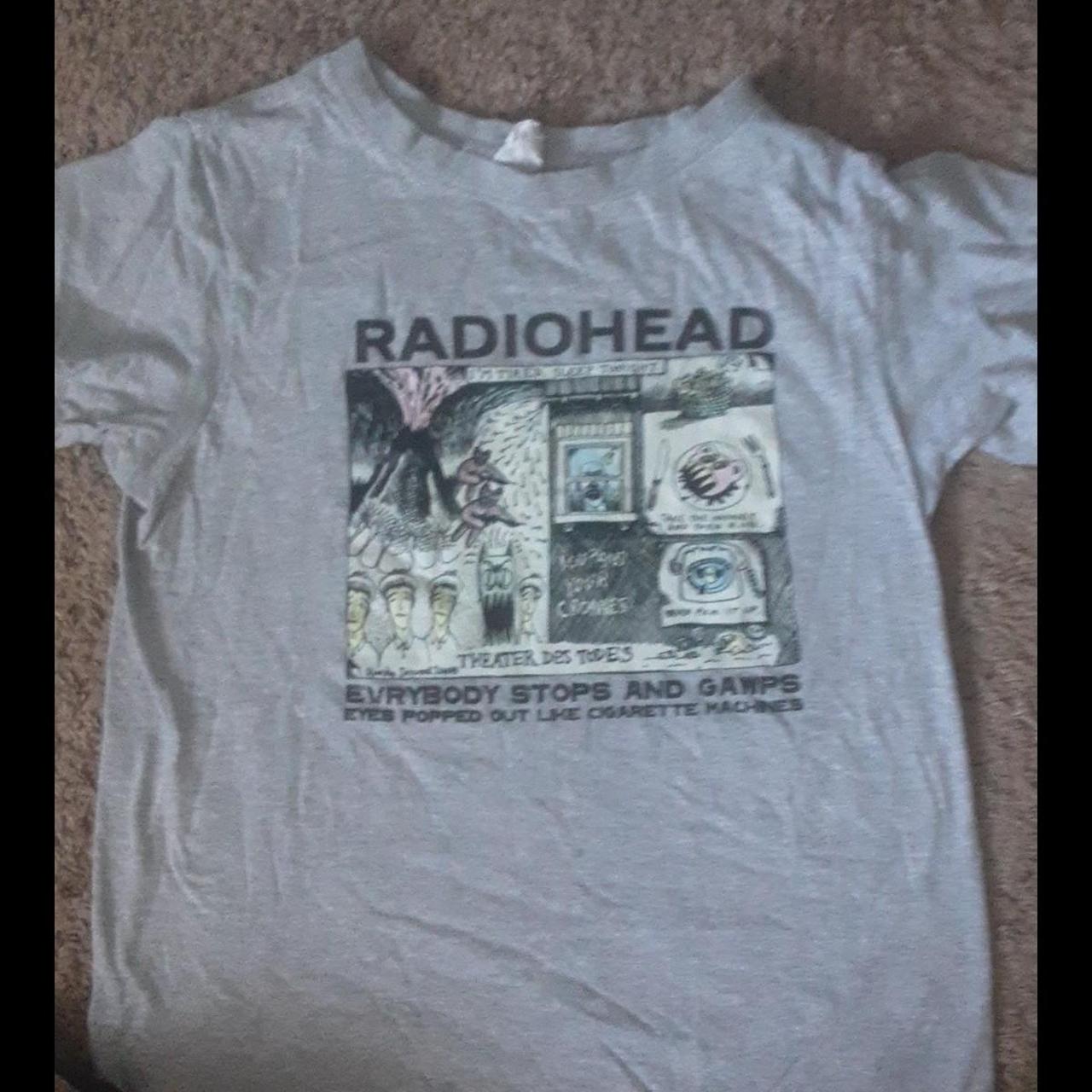 radiohead band shirt ꒷꒥꒷︶꒷ ⁽(⁠ ⁠ˊ⁠ᵕ⁠ˋ⁠ ⁠) >... - Depop