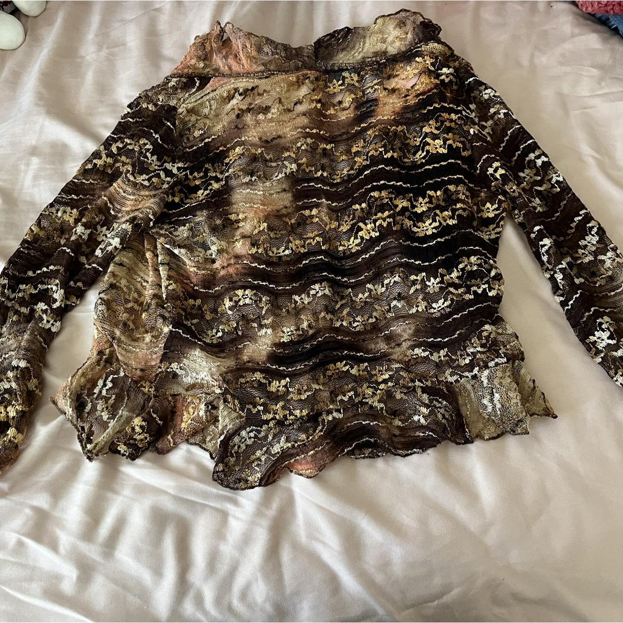 ⭐️ cute sheer / lace brown top ⭐️ ⭐️ top is a size 10... - Depop
