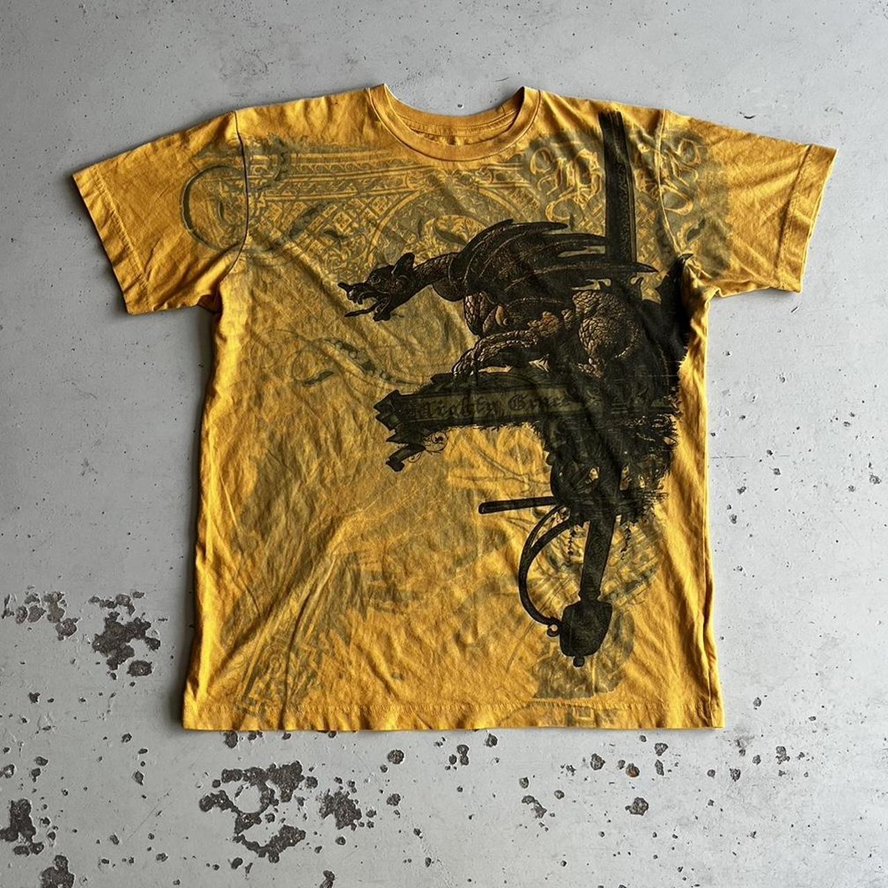 Men’s Vintage Brad Butter AOP Y2K Grunge Style Tee... - Depop