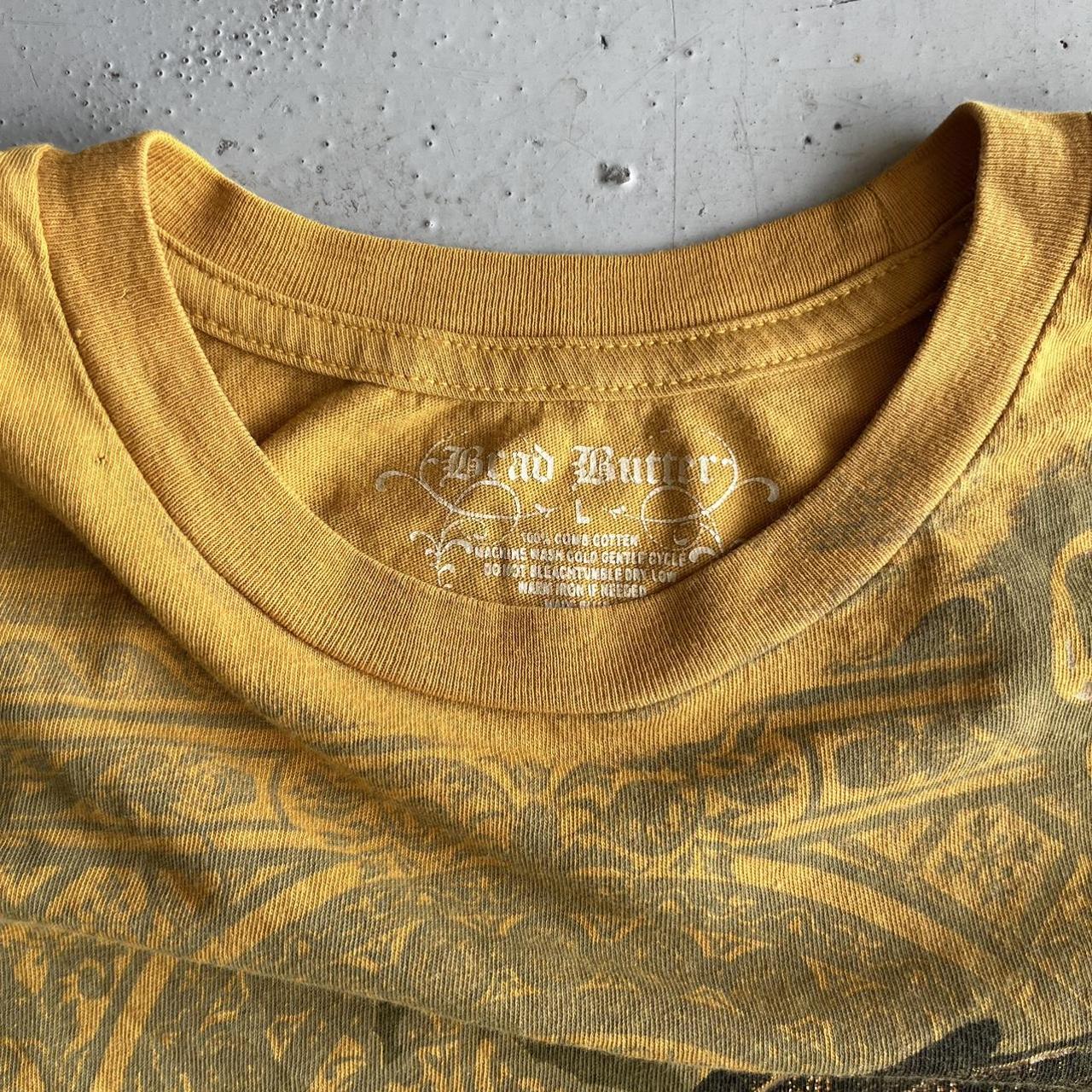 Men’s Vintage Brad Butter AOP Y2K Grunge Style Tee... - Depop