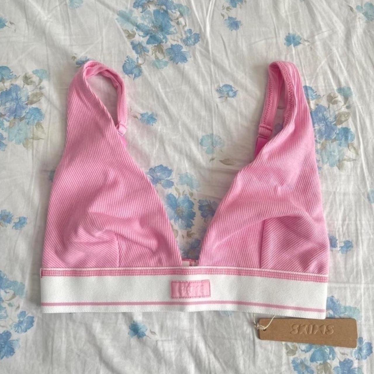 skims cotton plunge bralette new with tags color... - Depop