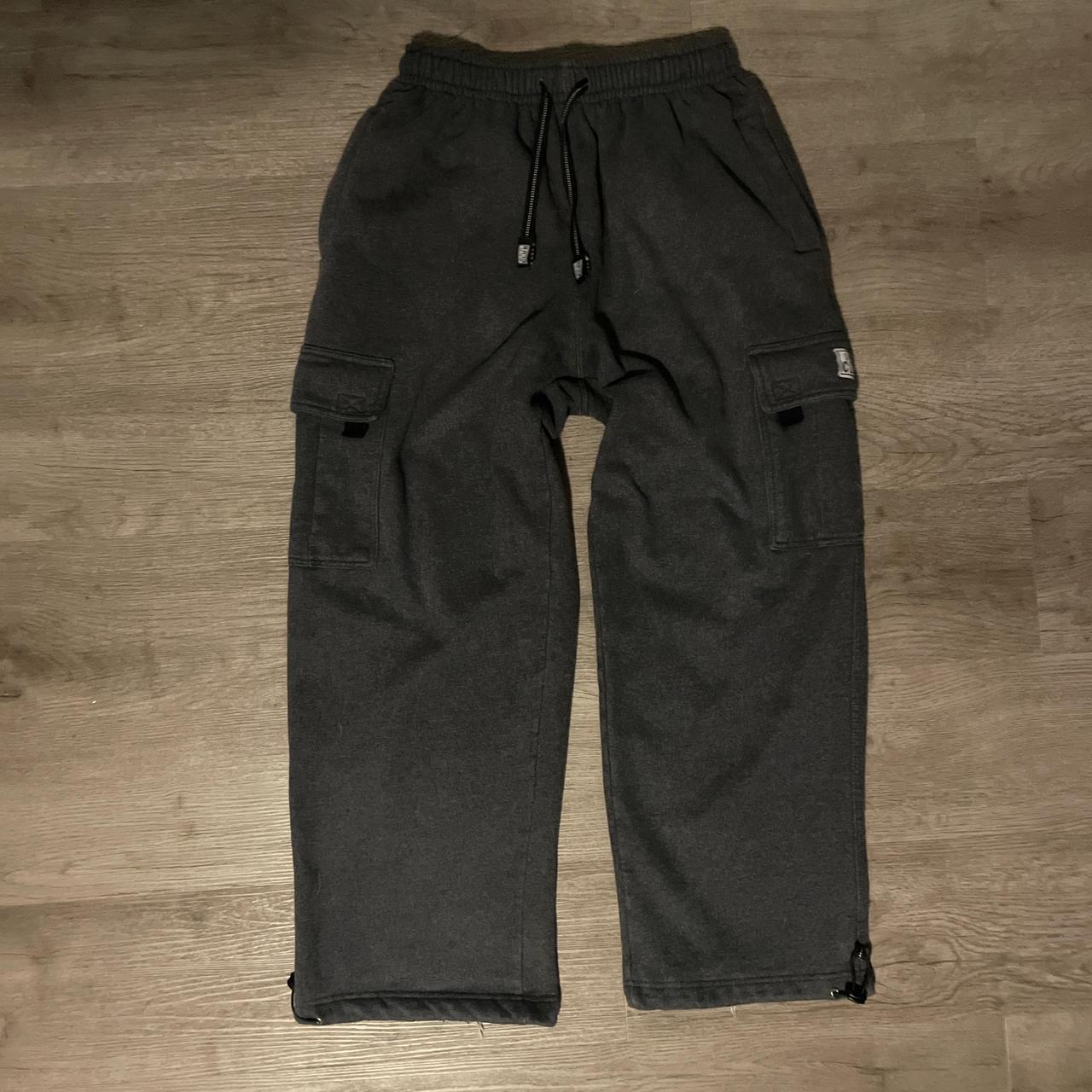 Charcoal Gray Pro Club Cargo Sweats #proclub #baggy... - Depop