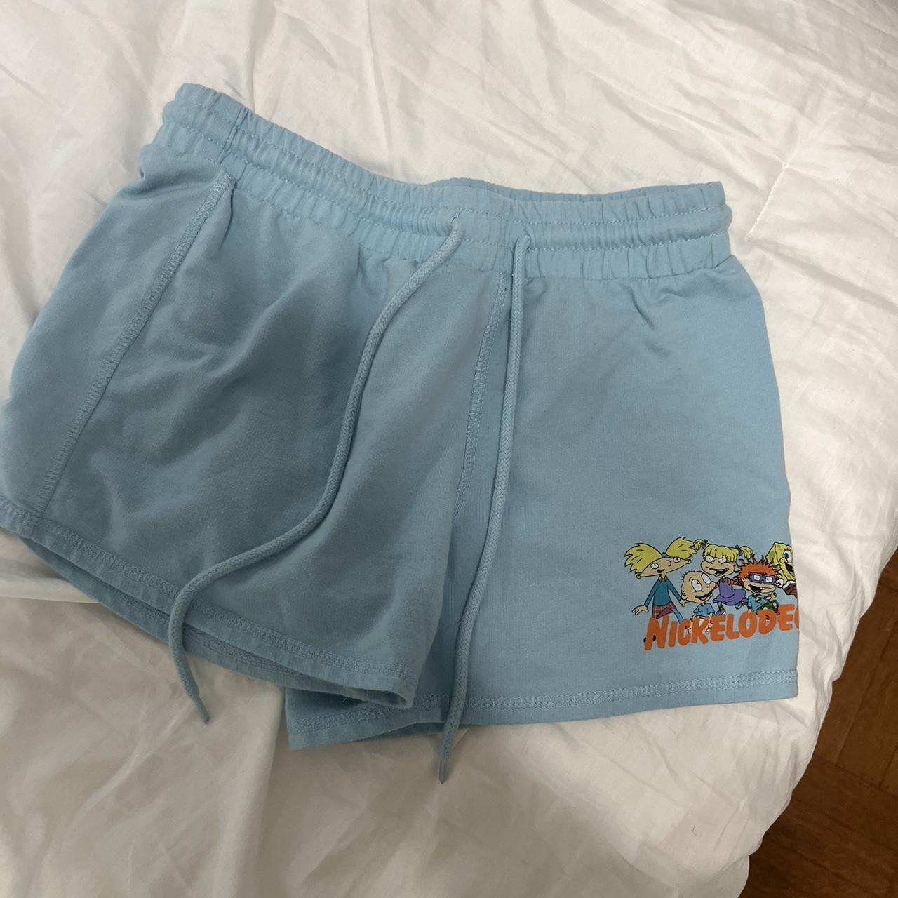 blue Nickelodeon shorts - Depop