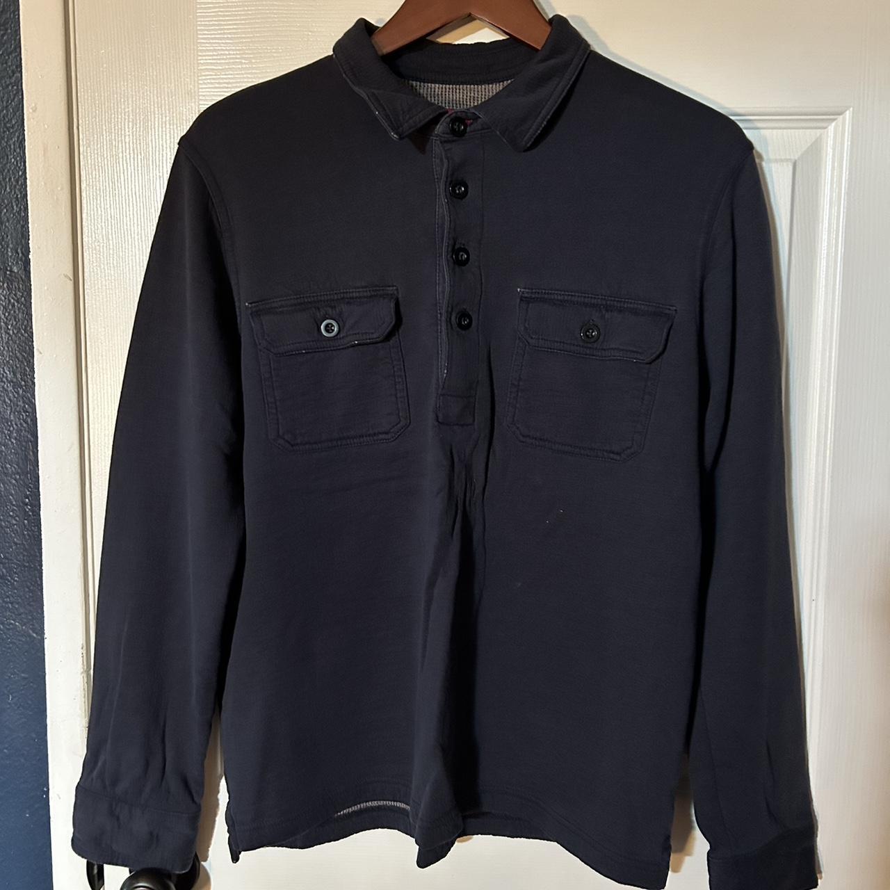 Merona Navy Blue Polo Longsleeve Sz M Size:... - Depop