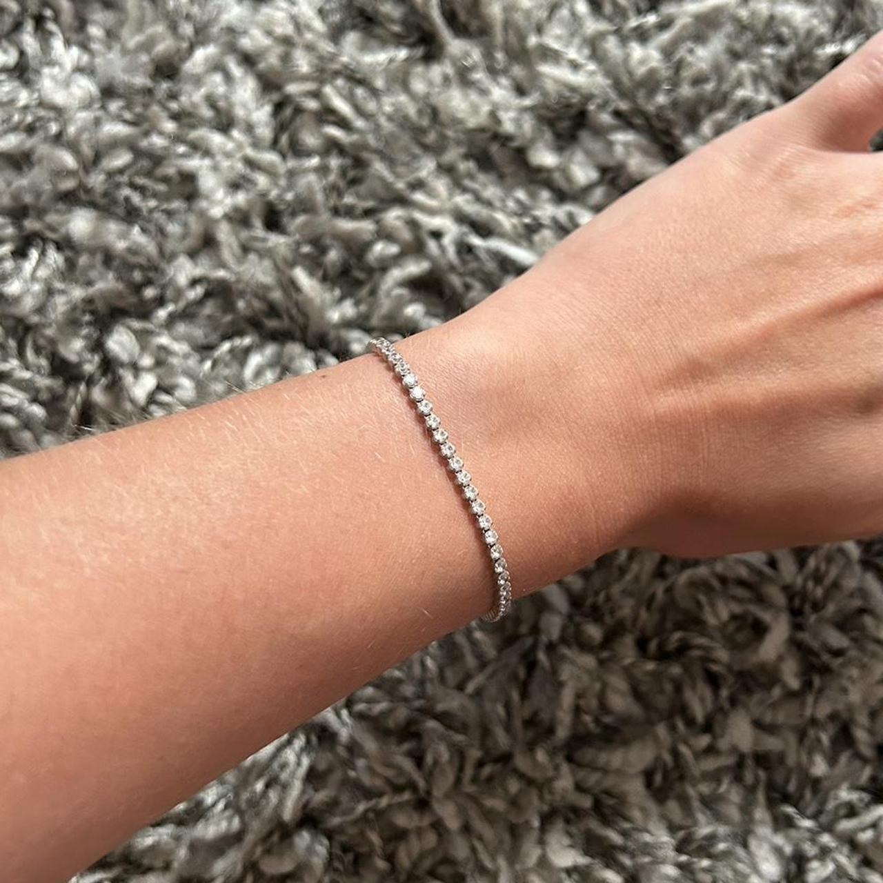 PANDORA SILVER SPARKLING SLIDER TENNIS BRACELET - Depop PANDORA SILVER SPARKLING SLIDER TENNIS BRACELET - Depop