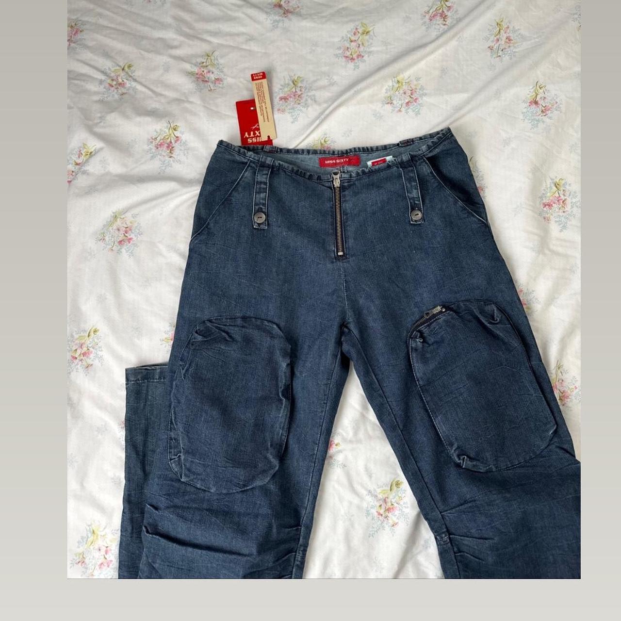 Super Rare vintage Miss Sixty Cargo Jeans !!! -... - Depop
