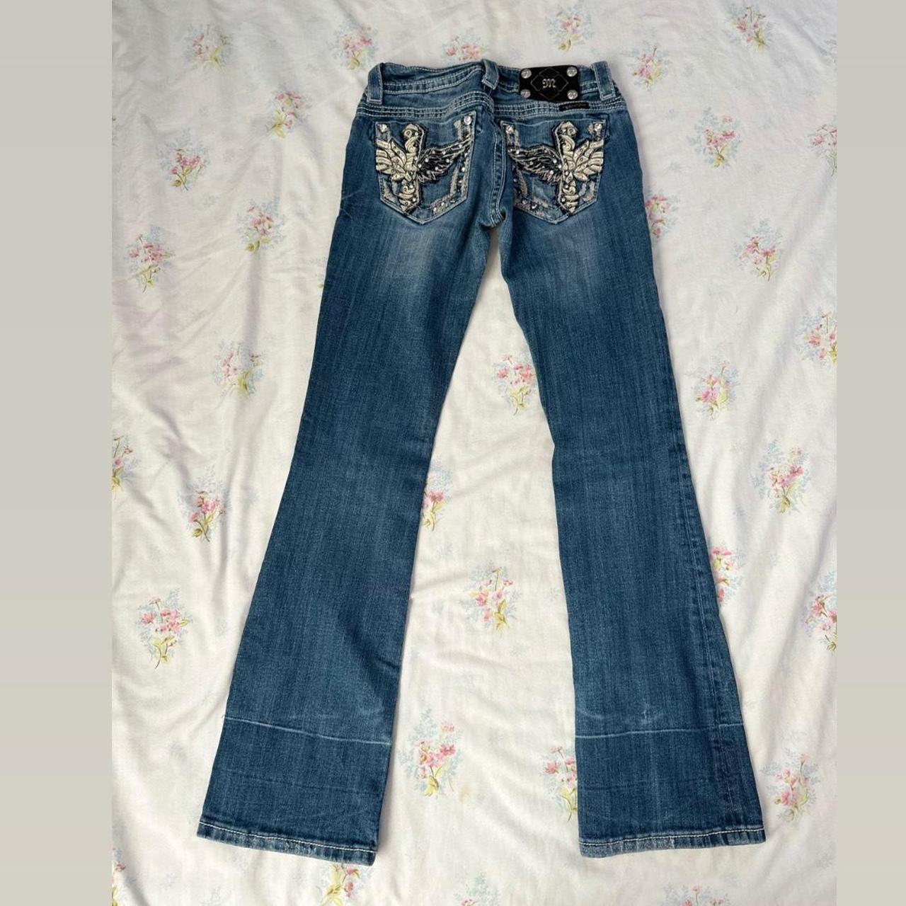 Miss me Angel Wings Low rise Boot cut jeans... - Depop
