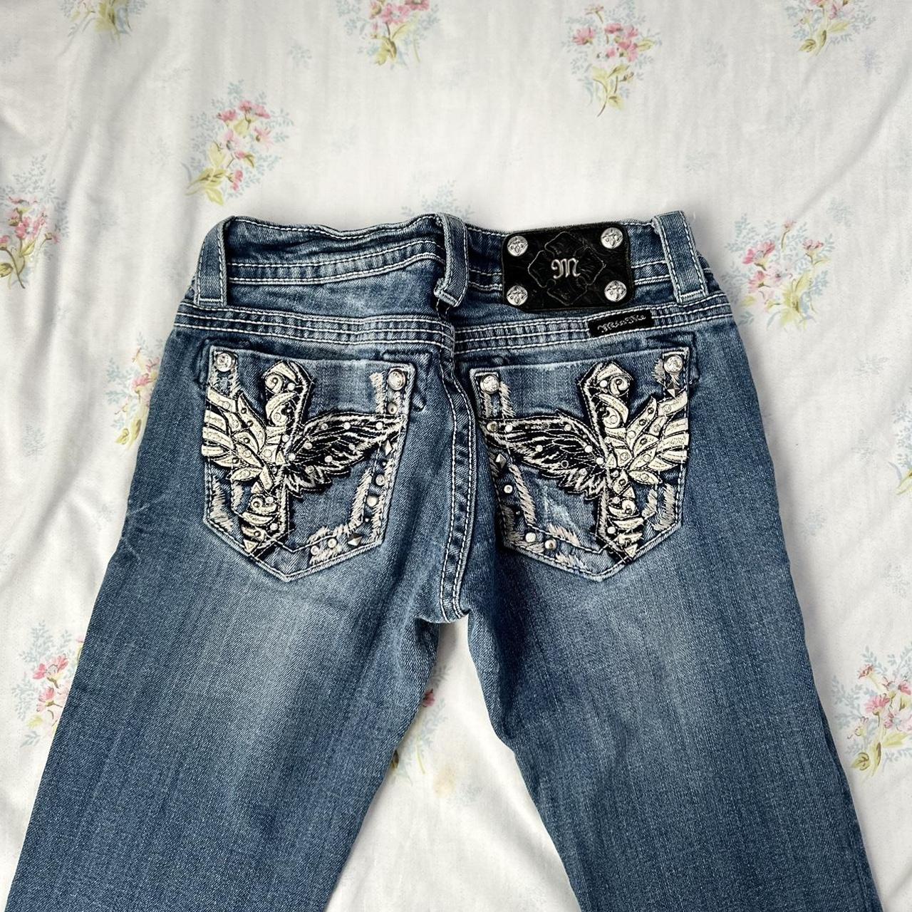 Miss me Angel Wings Low rise Boot cut jeans... - Depop