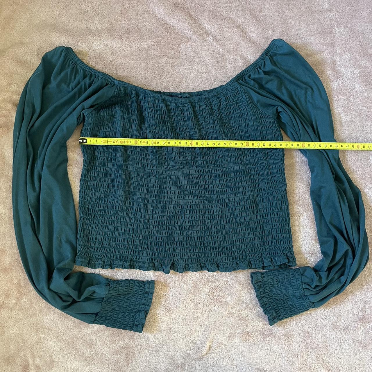 Dotti emerald green elasticated bardot top, size... - Depop