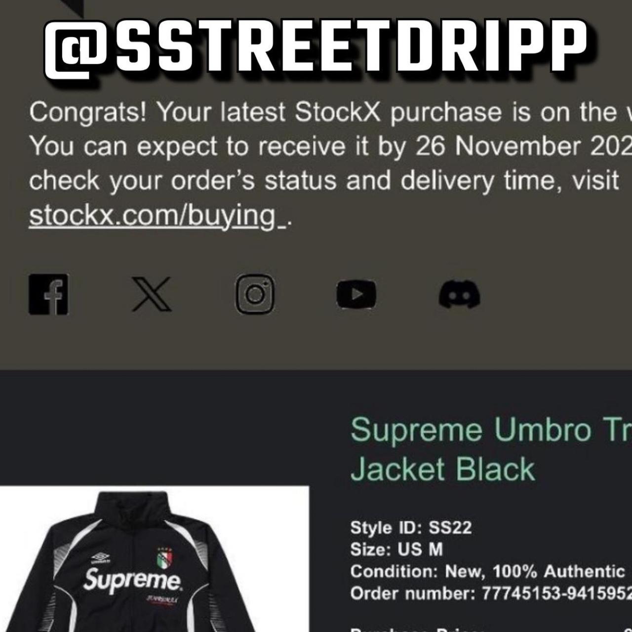 Supreme X umbro windbreaker top only worn once with... - Depop