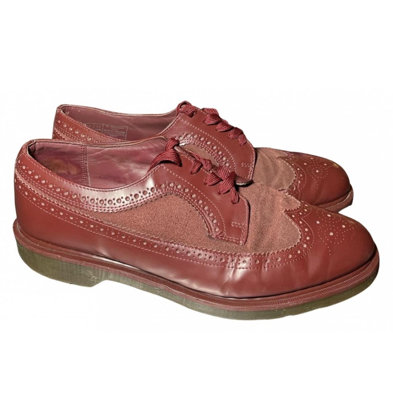 Dr. Martens Men's Burgundy and Red Brogues | Depop