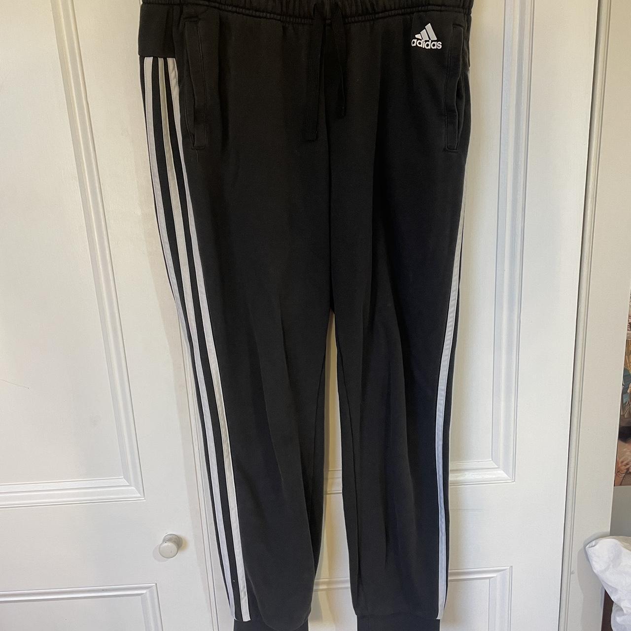 -adidas black joggers -kids L - Depop