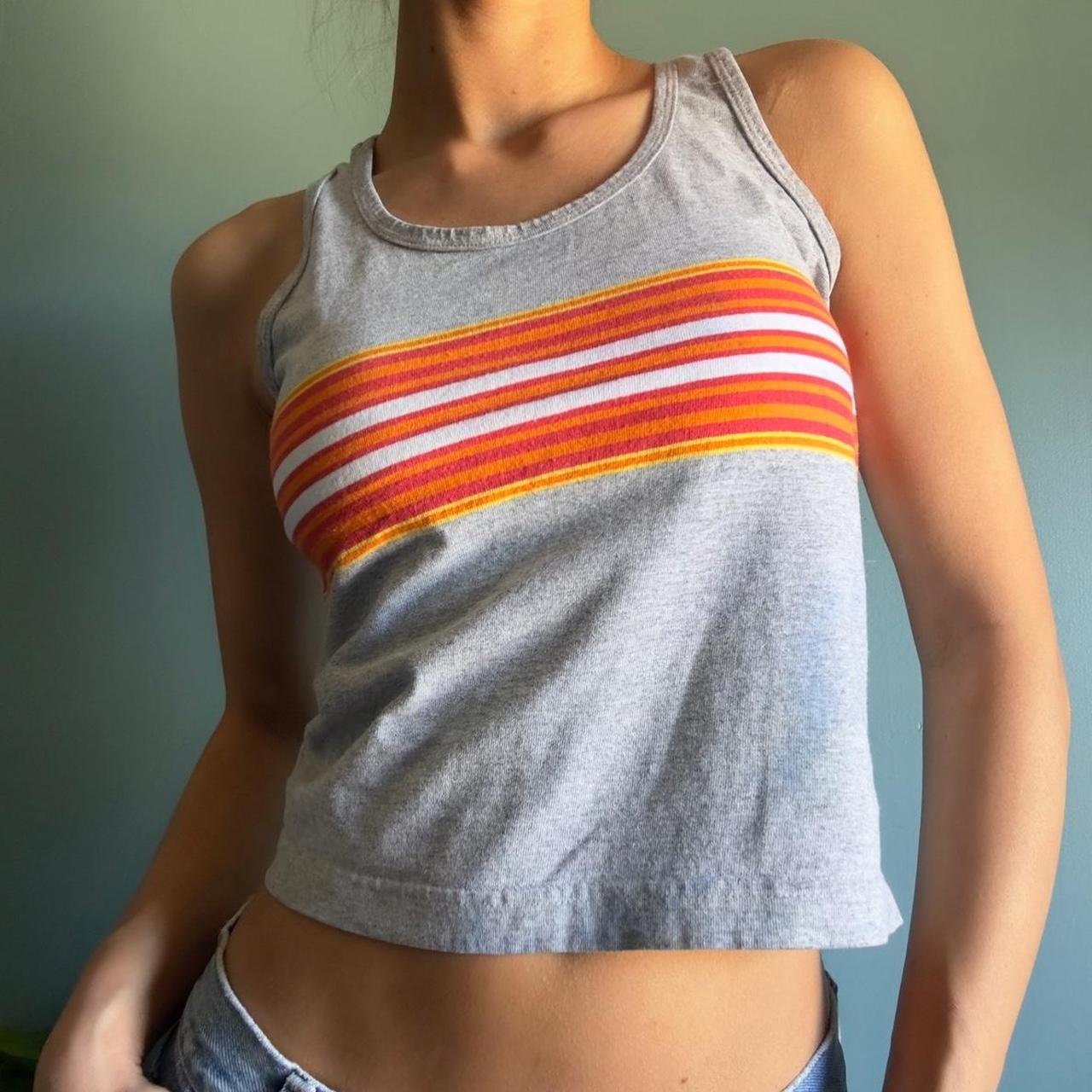 90s vintage striped tank • next era 90s tank •... - Depop