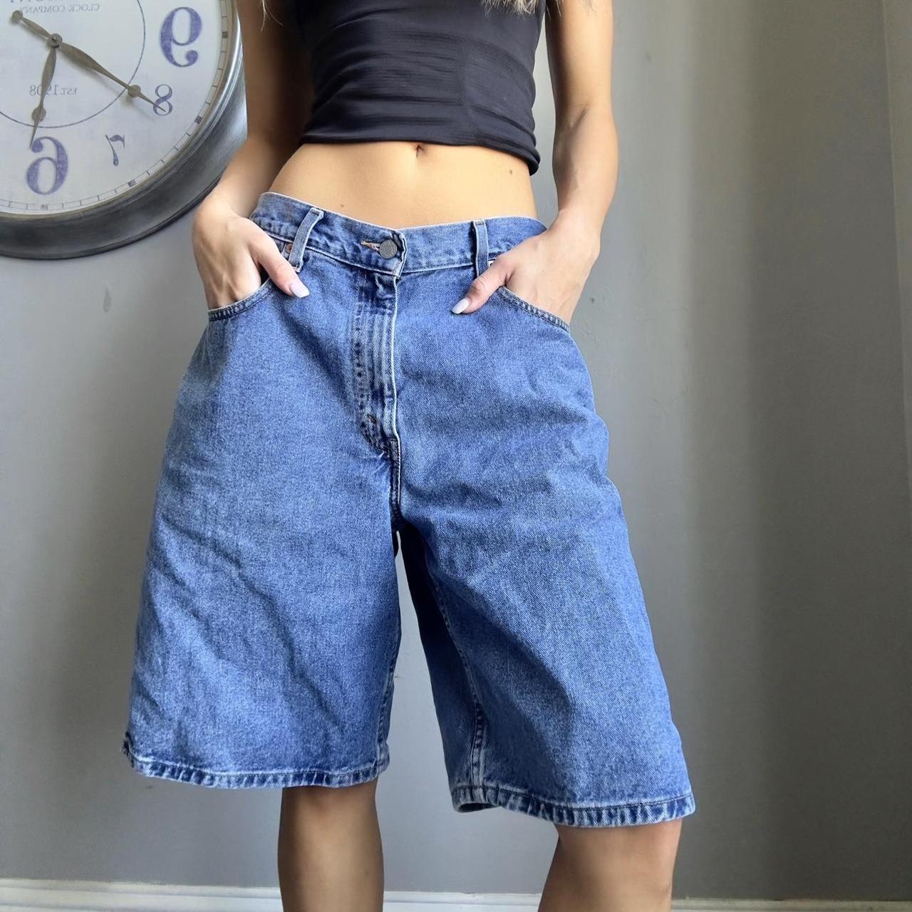 insanely baggy levi’s 560 jorts • super low rise... - Depop
