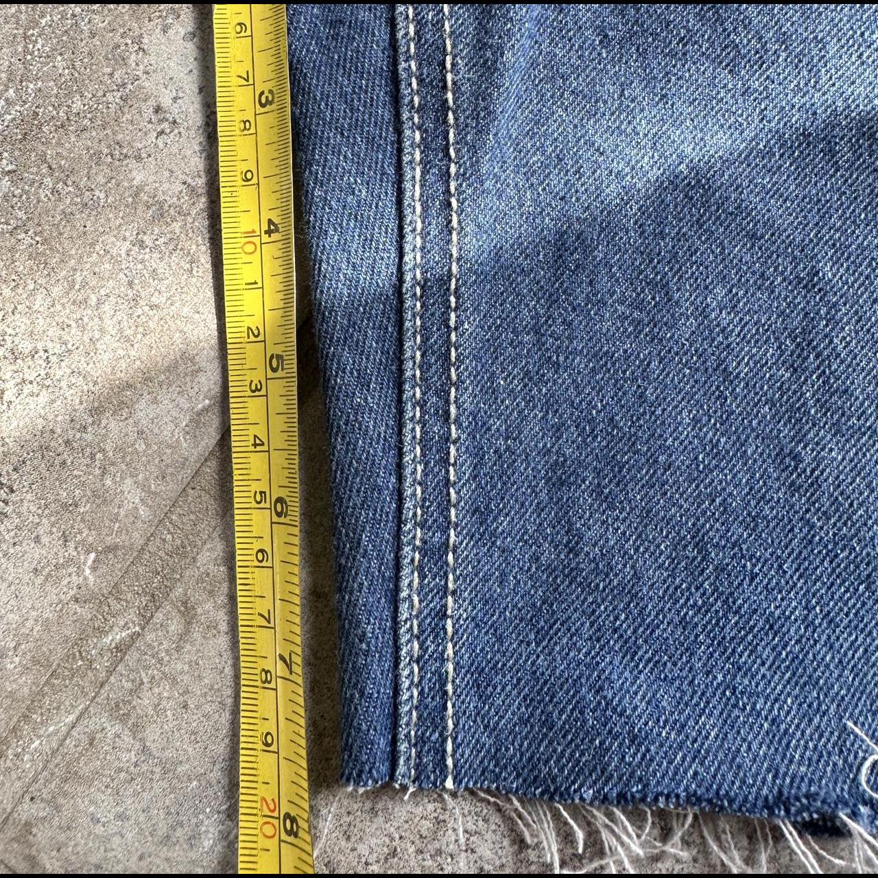 mid rise long dad jorts • size 30 waist • frayed... - Depop