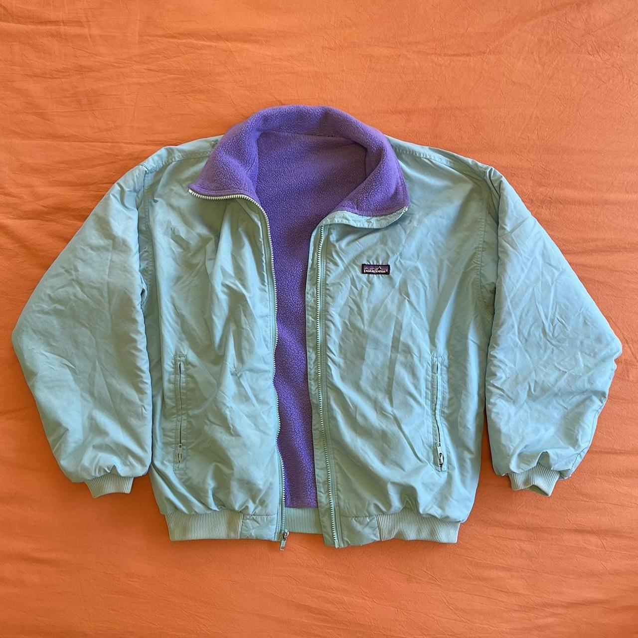 Vintage 80s 90s Patagonia Fleece Lined Bomber Zip Up... - Depop