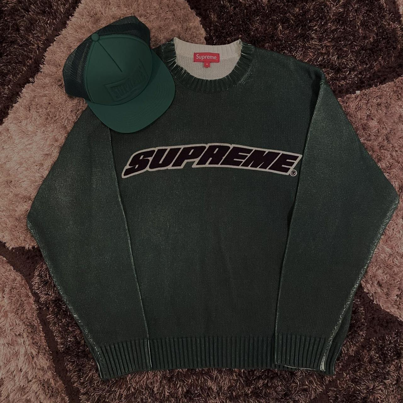 Supreme Printed wash sweater Medium SOLD Large... - Depop