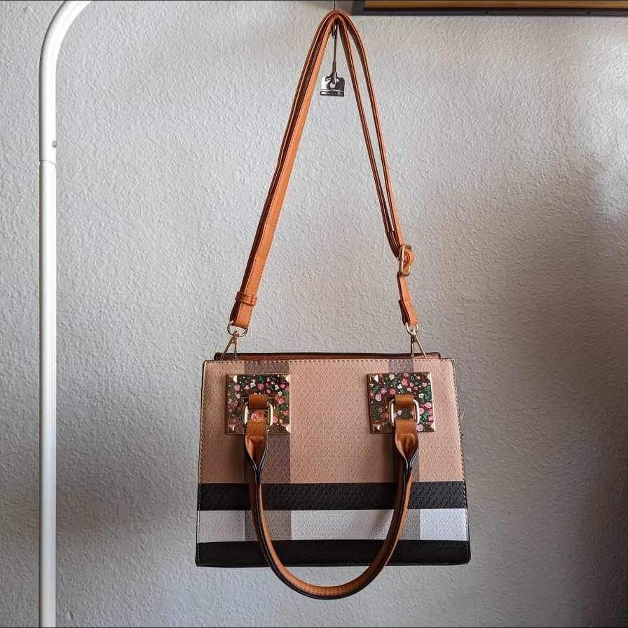 Custom Plaid Vegan Leather Tote Bag Posca... - Depop