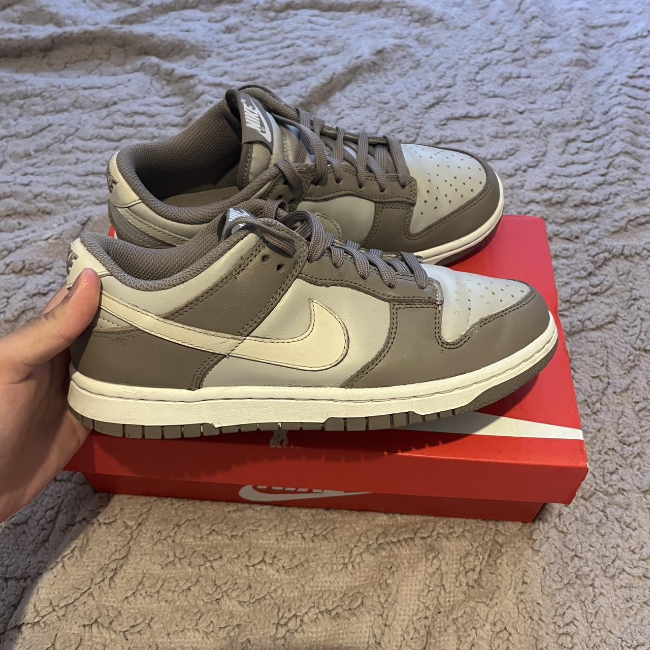 Nike bone tan moon fossil dunks size 4 Worn a... - Depop