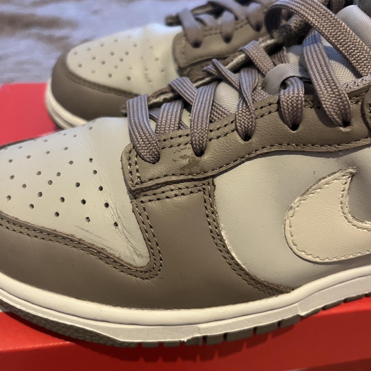 Nike bone tan moon fossil dunks size 4 Worn a... - Depop